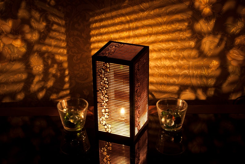 Purple Night Light Accent Lamp Decorative Wooden Night Lamp | Etsy