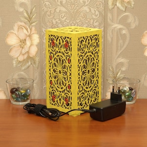 Yellow Night Light Accent Lamp Decorative Wooden Night Lamp - Etsy