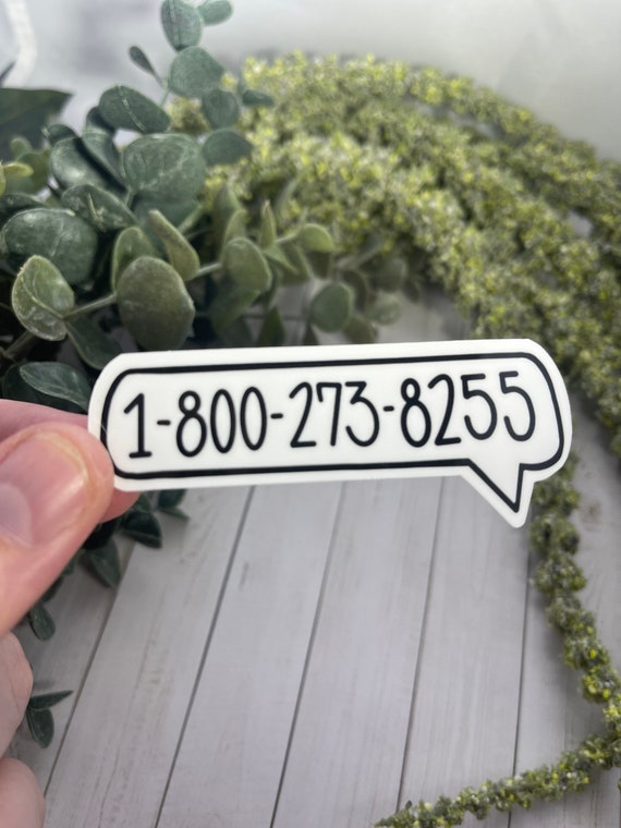 Suicide Hotline Sticker Waterproof Sticker Mental Health - Etsy