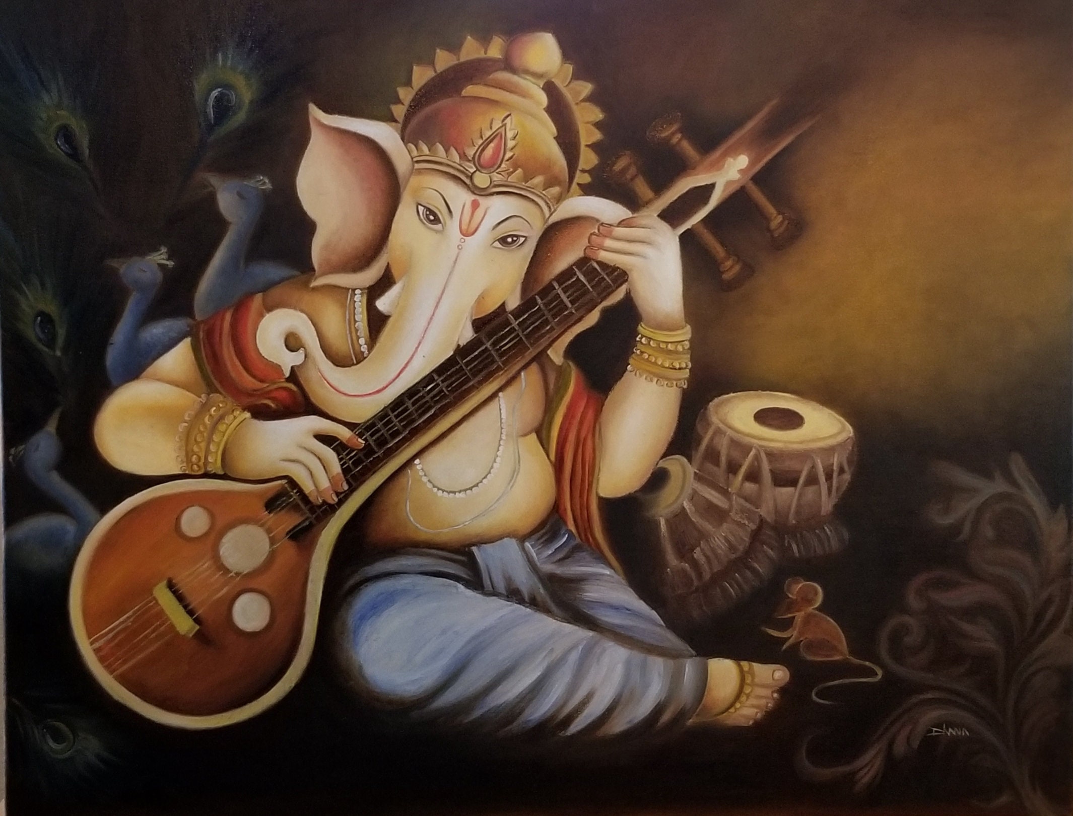 Ganesha, Traditional Painting, Indian Art, God - Etsy