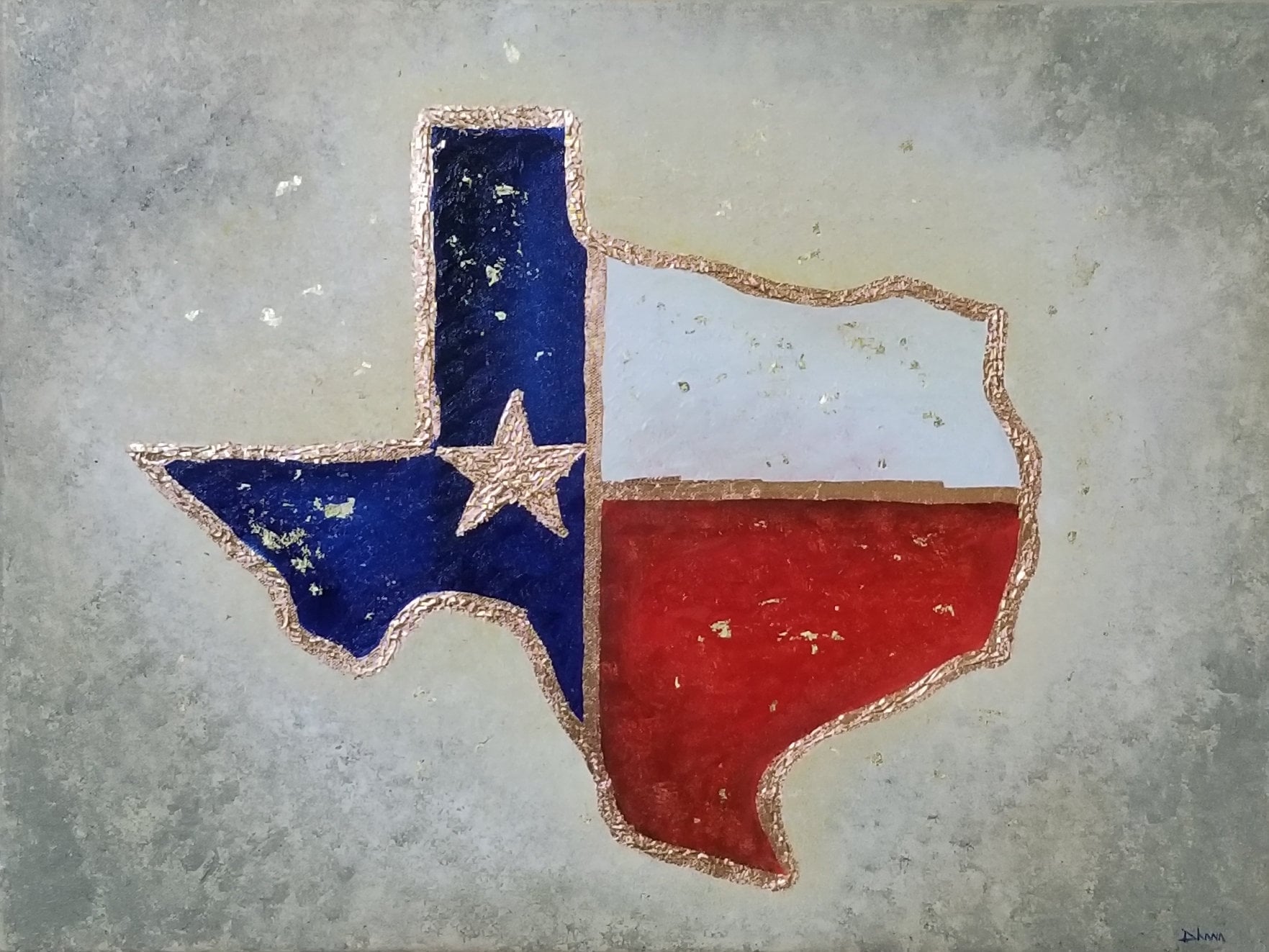 Texas State Painting, Gold Leaf Texas, USA Flag, Wall Art - Etsy