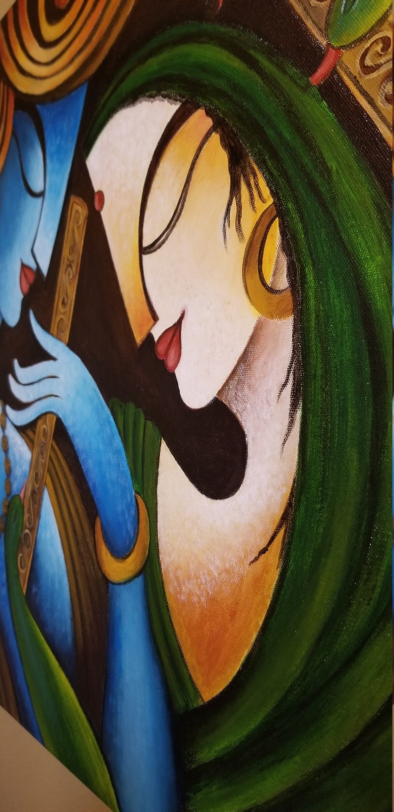 Buy Radha Krishna, Modern Art, Contemporary Art, Abstract Acrylic Painting Online in India - Etsy
