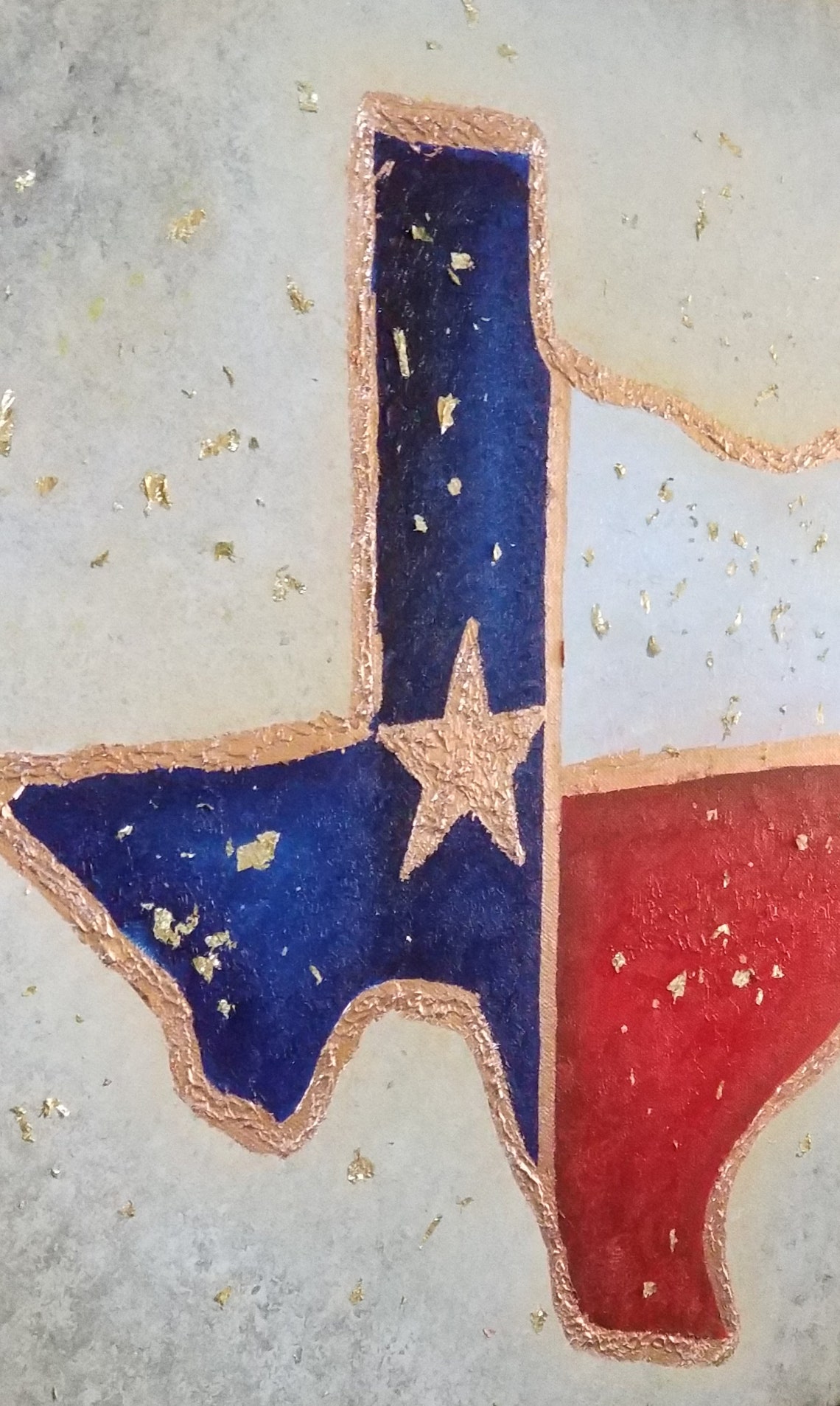 Texas State Painting, Gold Leaf Texas, USA Flag, Wall Art - Etsy