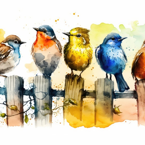 Colorful Bird Art - Etsy