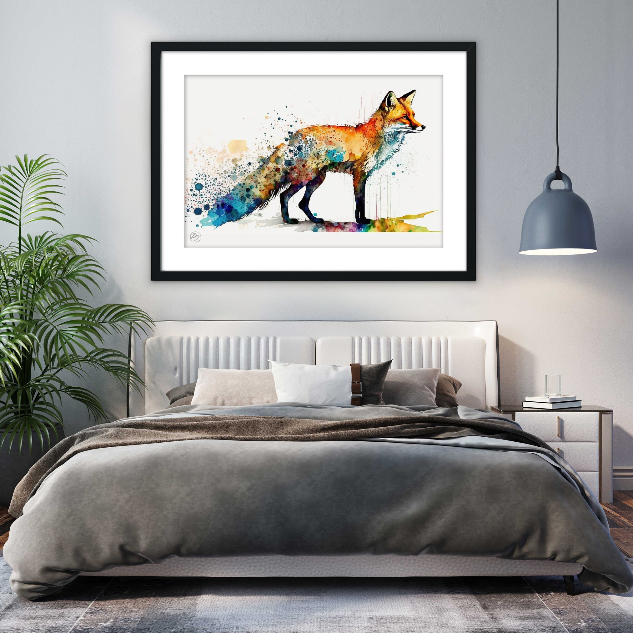 Wildlife Beauty: Fox Watercolor Painting, Giclee Print on Canvas ...