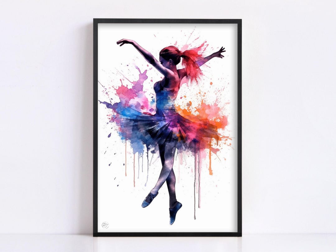 Elegant Ballerina Dancer: Watercolor Wall Art Print, Giclee Print on ...