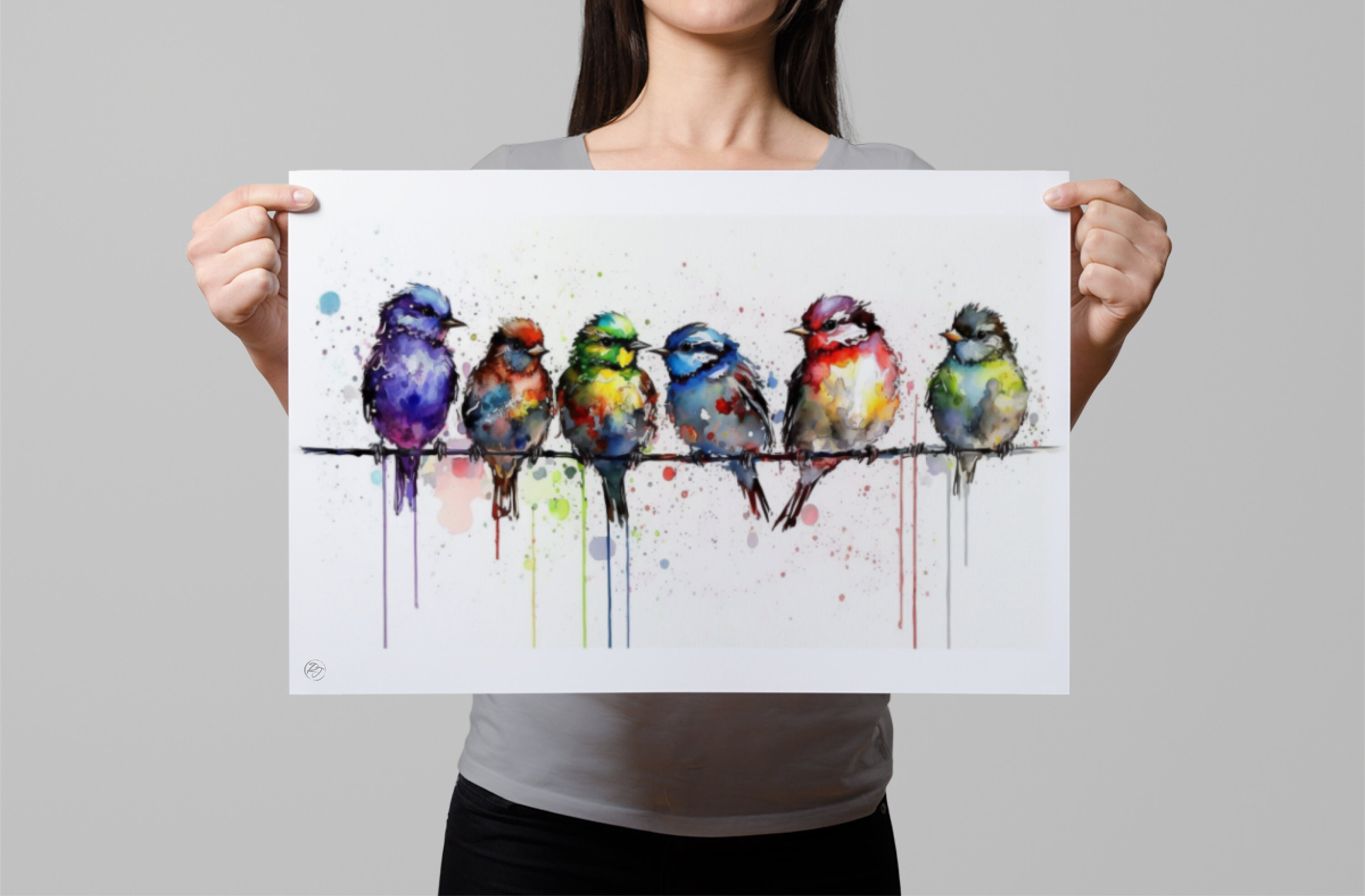 Nature's Chorus: Birds Watercolor Wall Decor Print, Giclee Print on ...