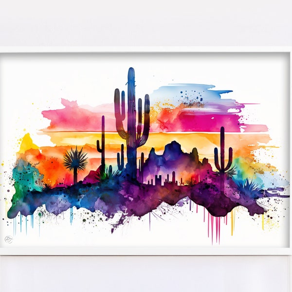 Desert Watercolor Print - Etsy