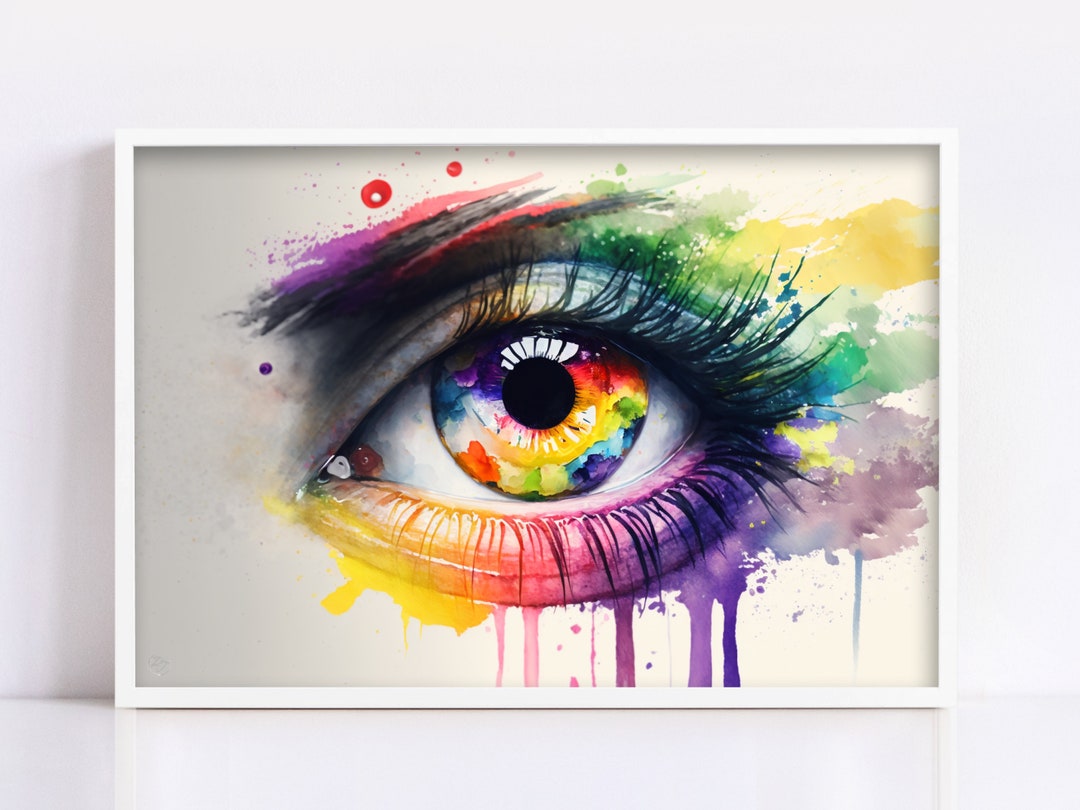 Surreal Eye: Watercolor Wall Art Print, Giclee Print on Canvas, Artist ...