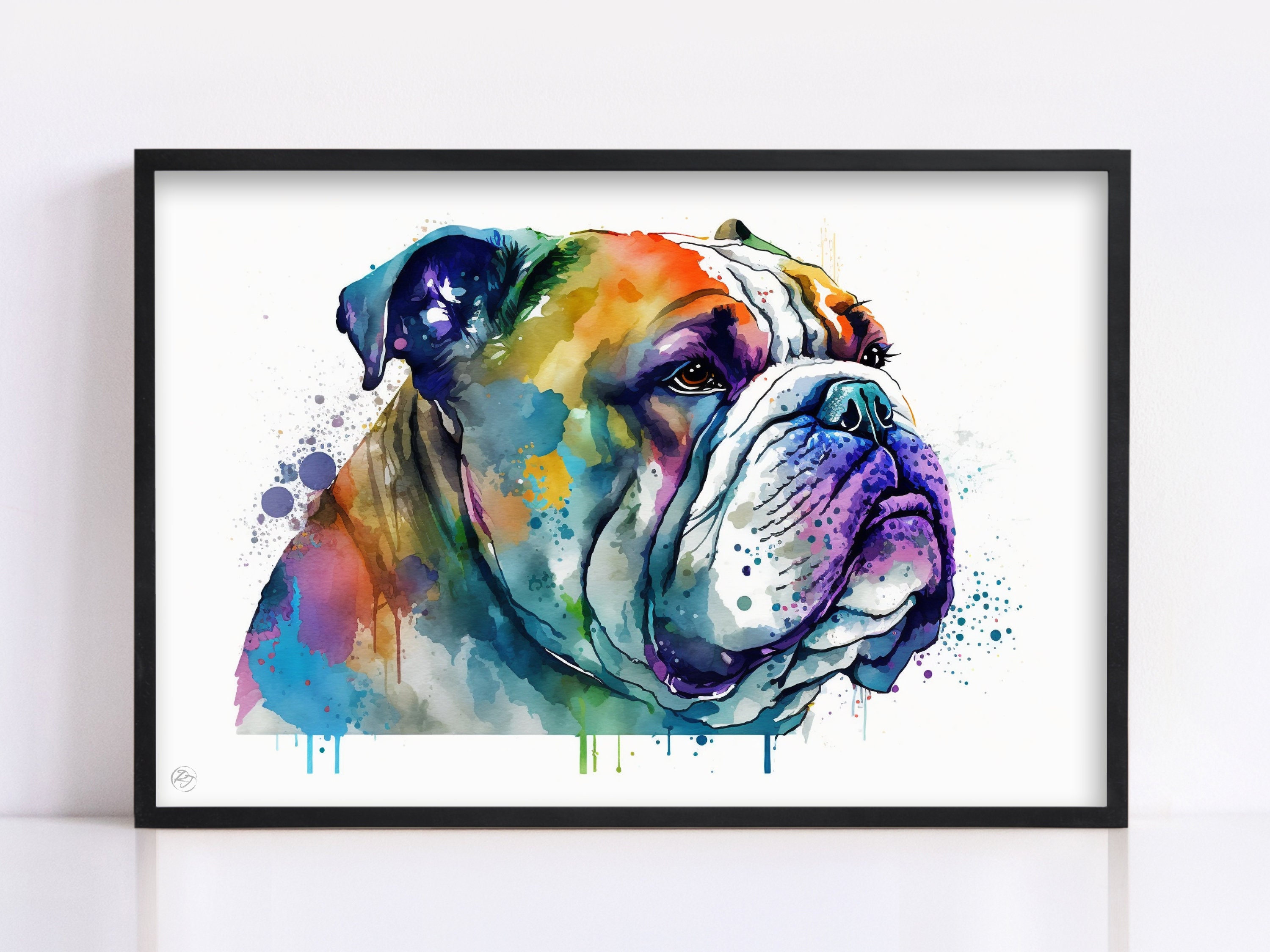 Bulldog Beauty: English Bulldog Watercolor Painting, Giclee Print on ...