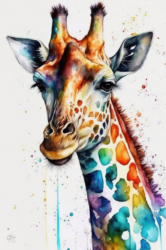 Watercolor Paintings Of Giraffes