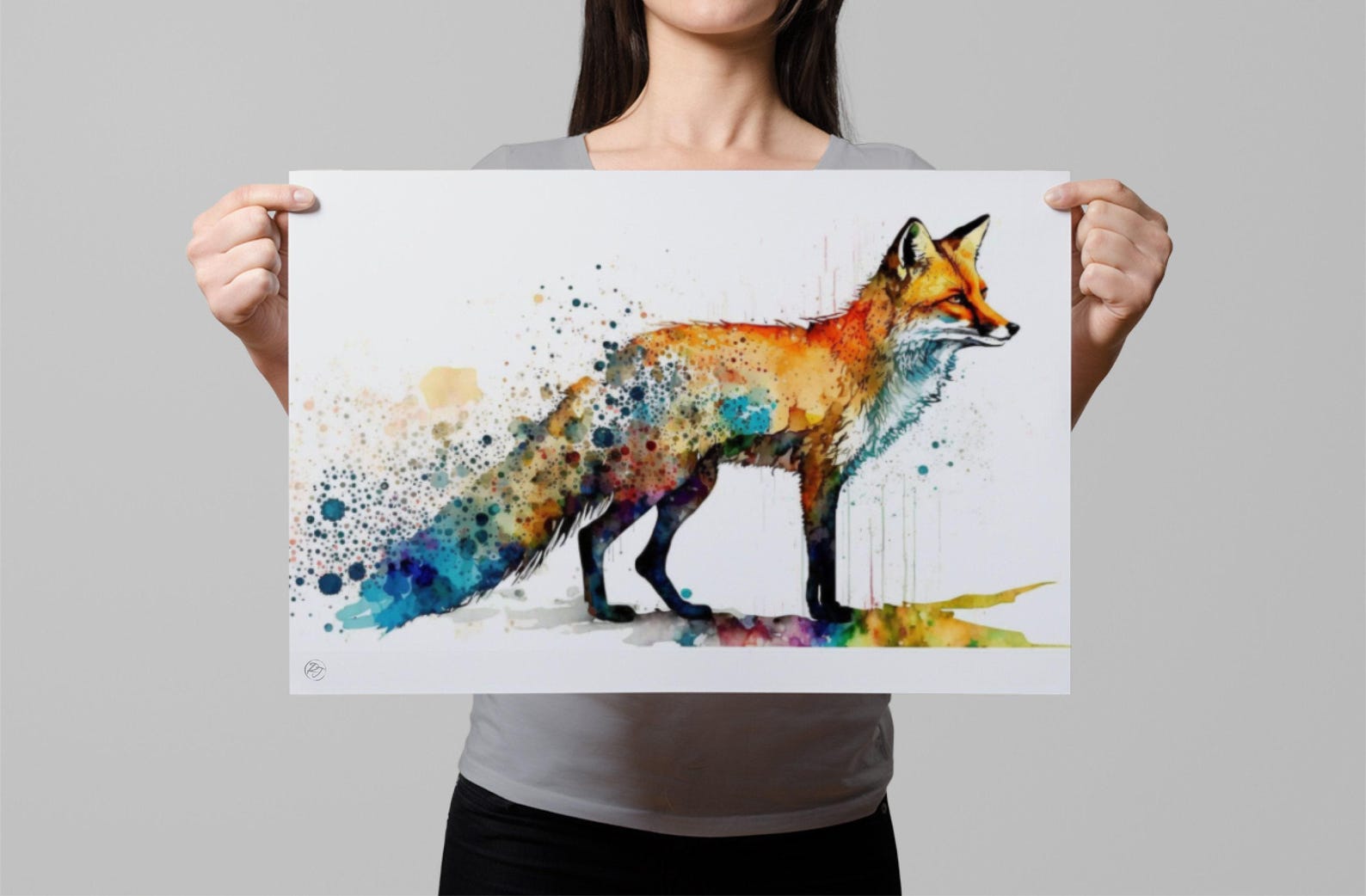 Wildlife Beauty: Fox Watercolor Painting, Giclee Print on Canvas ...