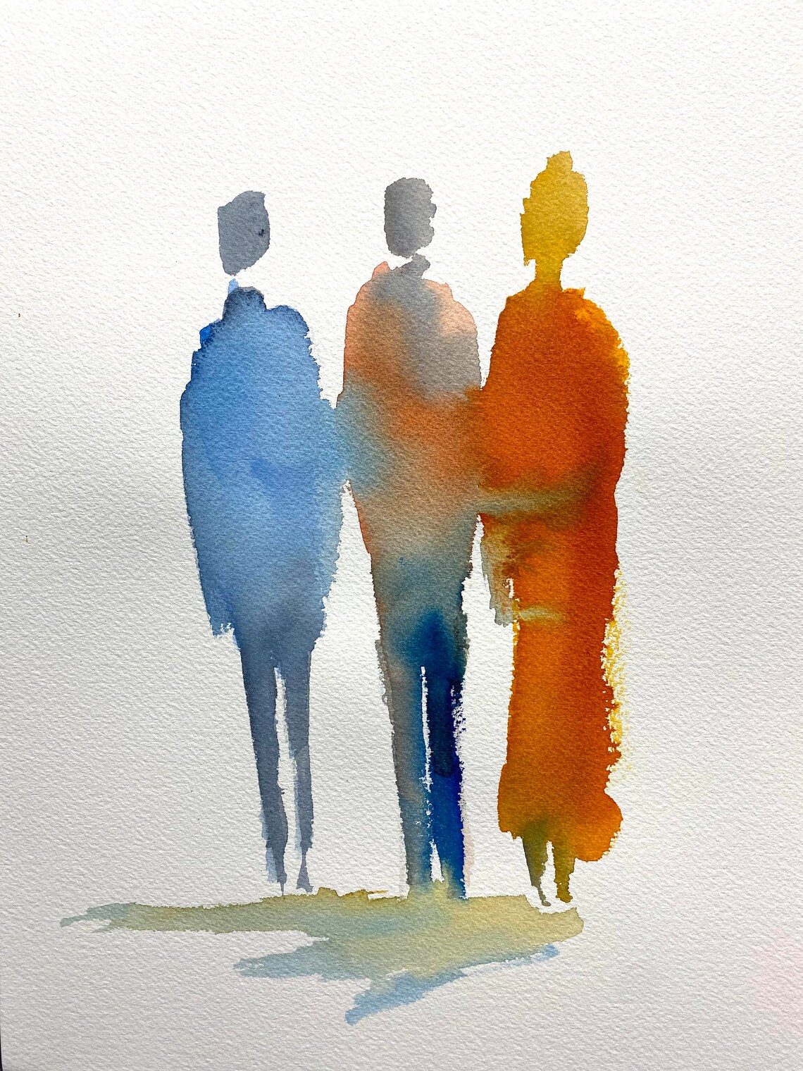 Everyday People 2 Original Signed Abstract Watercolor Painting by ...