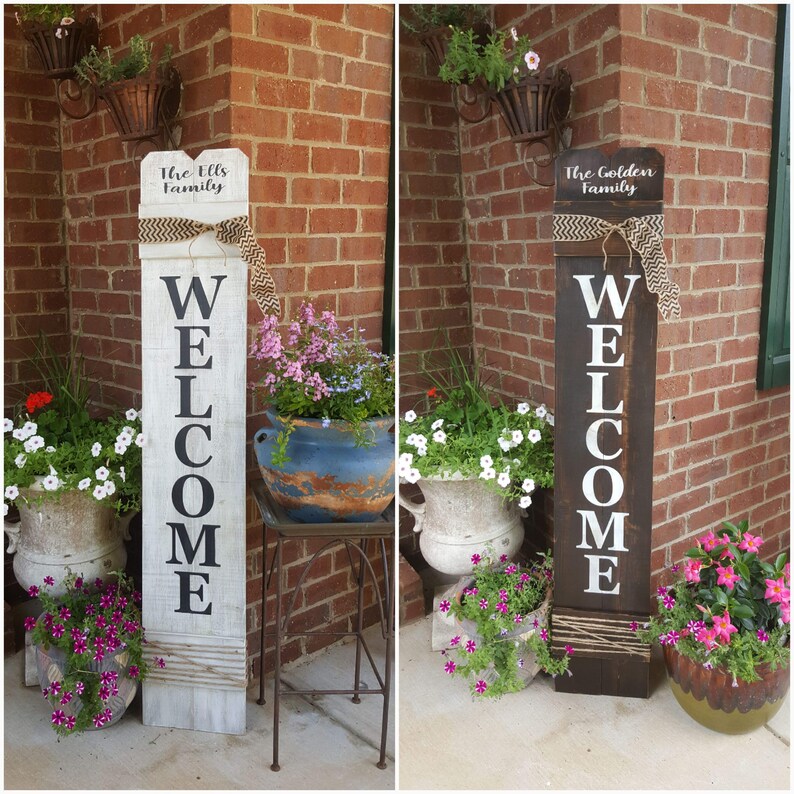 Personalized Welcome Sign For Front Door Front Porch Decor | Etsy