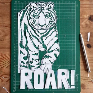 Tiger Screenprint, Screenprinted Tiger From a Handmade Papercut, Roar ...