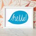 Hello Screen Print Typography Print Hello Poster - Etsy