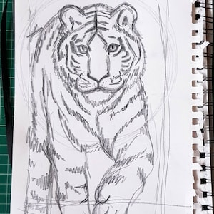 Tiger Screenprint, Screenprinted Tiger From a Handmade Papercut, Roar ...