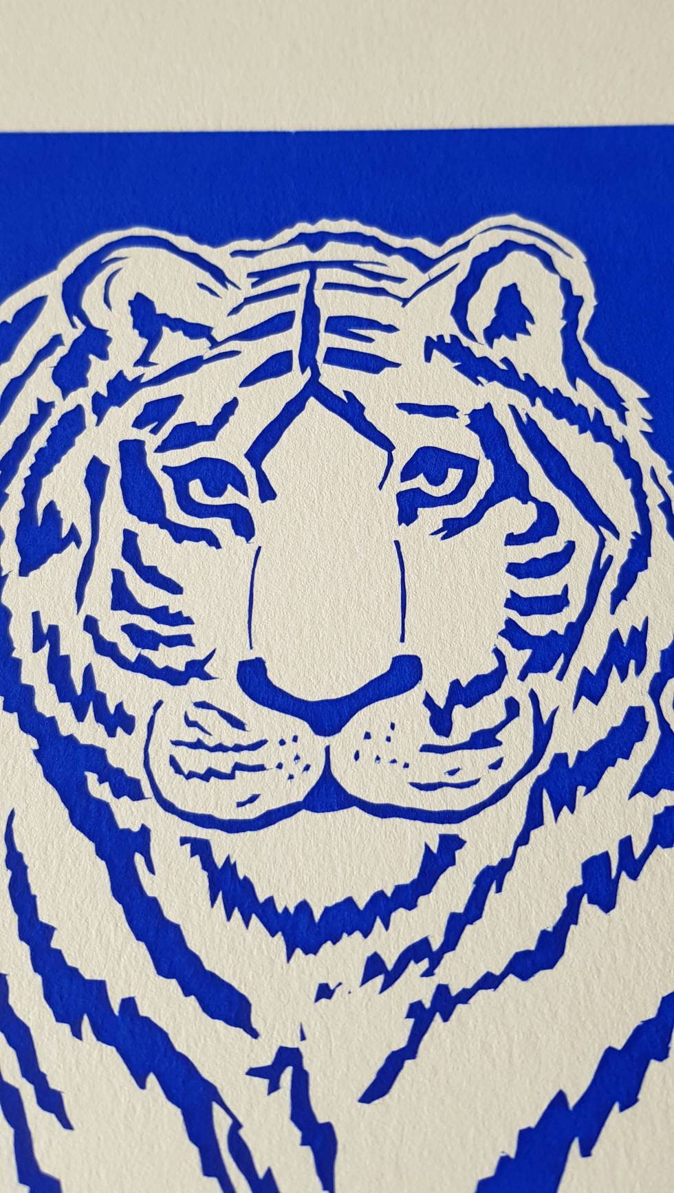 Tiger Screenprint Screenprinted Tiger From a Handmade - Etsy