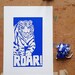 Tiger Screenprint, Screenprinted Tiger From a Handmade Papercut, Roar ...