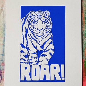 Tiger Screenprint, Screenprinted Tiger From a Handmade Papercut, Roar ...