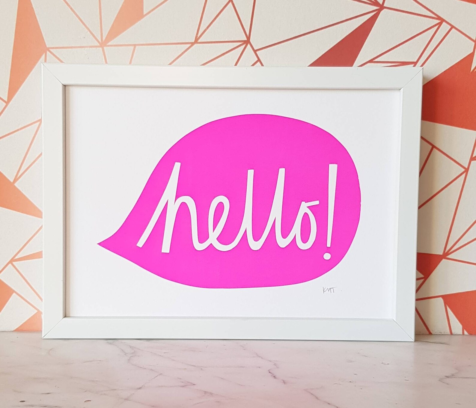 Hello Screen Print Typography Print Hello Poster - Etsy