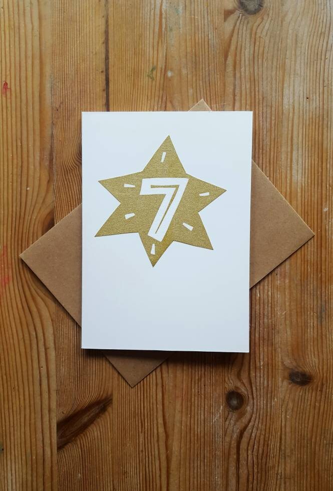 7th Birthday Card Seventh Birthday Card Age 7 Card Kids - Etsy