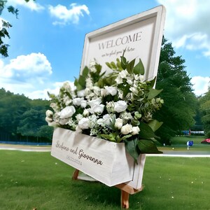 Flower Box Welcome Sign, Welcome Sign With Flower Box, Floral Box ...
