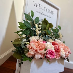 Floral Box Welcome Sign, Bloom Box, Flower Box Welcome Sign, Welcome ...