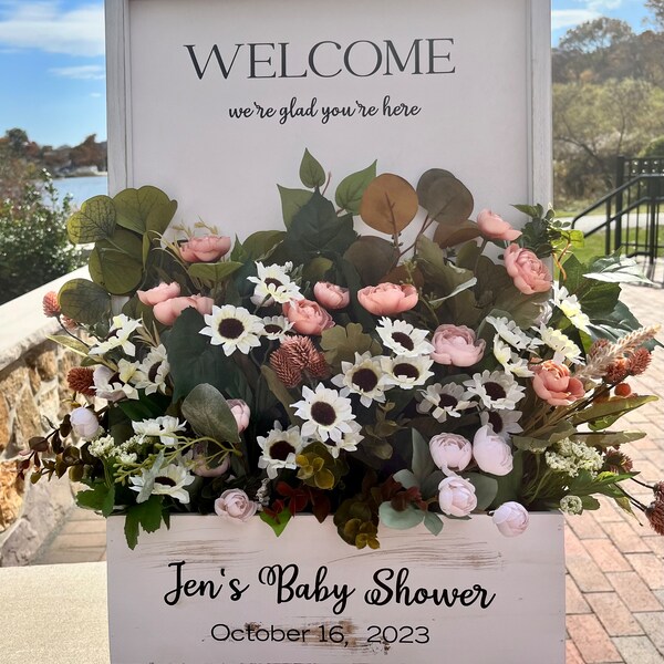 Welcome Sign With Flower Box - Etsy