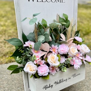Flower Box Welcome Sign, Welcome Sign With Flower Box, Floral Box ...