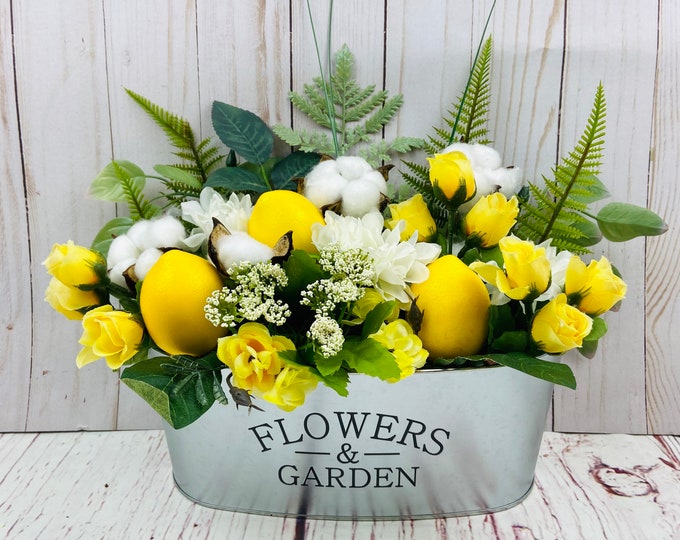 Lemon Decoration Lemon Floral Arrangement Lemon Arrangement - Etsy