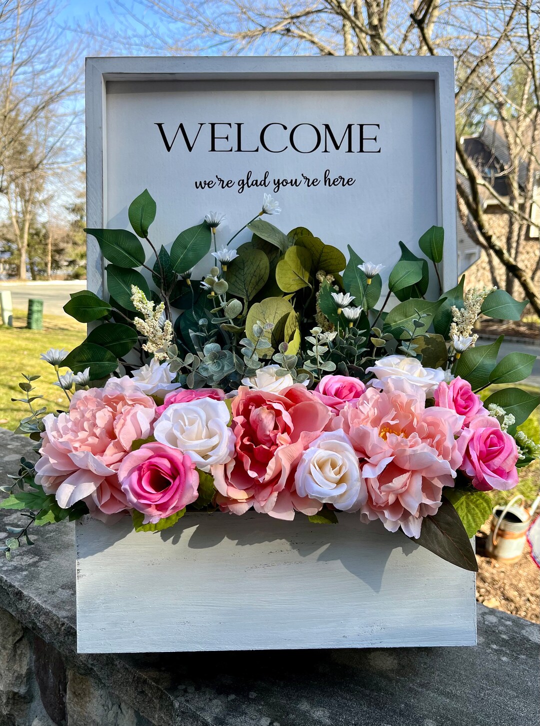 Flower Box Welcome Sign, Welcome Wedding Flower Sign, Wedding Flower ...