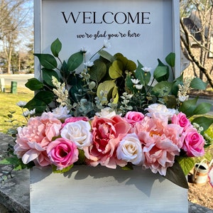 Floral Box Welcome Sign, Bloom Box, Flower Box Welcome Sign, Welcome ...