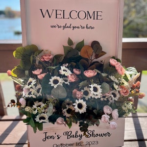 Flower Box Welcome Sign, Custom Flower Box Sign, Wood Sign With Flower ...