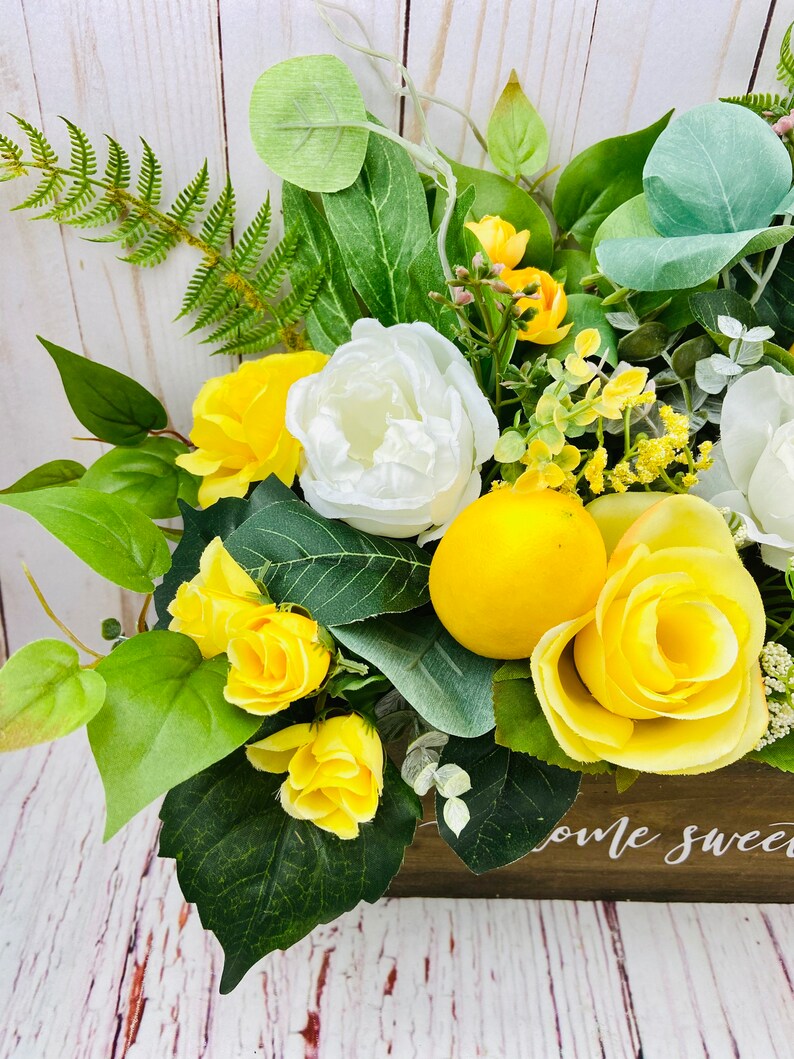 Lemon Floral Arrangement Lemon Housewarming Decor Lemon - Etsy