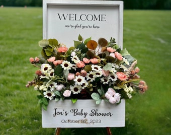 Flower Box Welcome Sign, Flower Sign, Wedding Welcome Sign, Floral ...