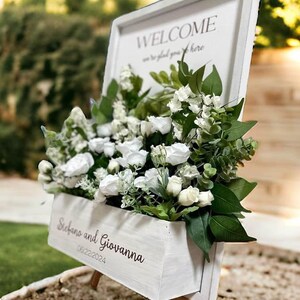 Flower Box Welcome Sign, Welcome Sign With Flower Box, Floral Box ...