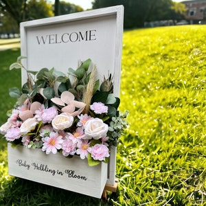 Flower Box Welcome Sign, Welcome Sign With Flower Box, Floral Box ...