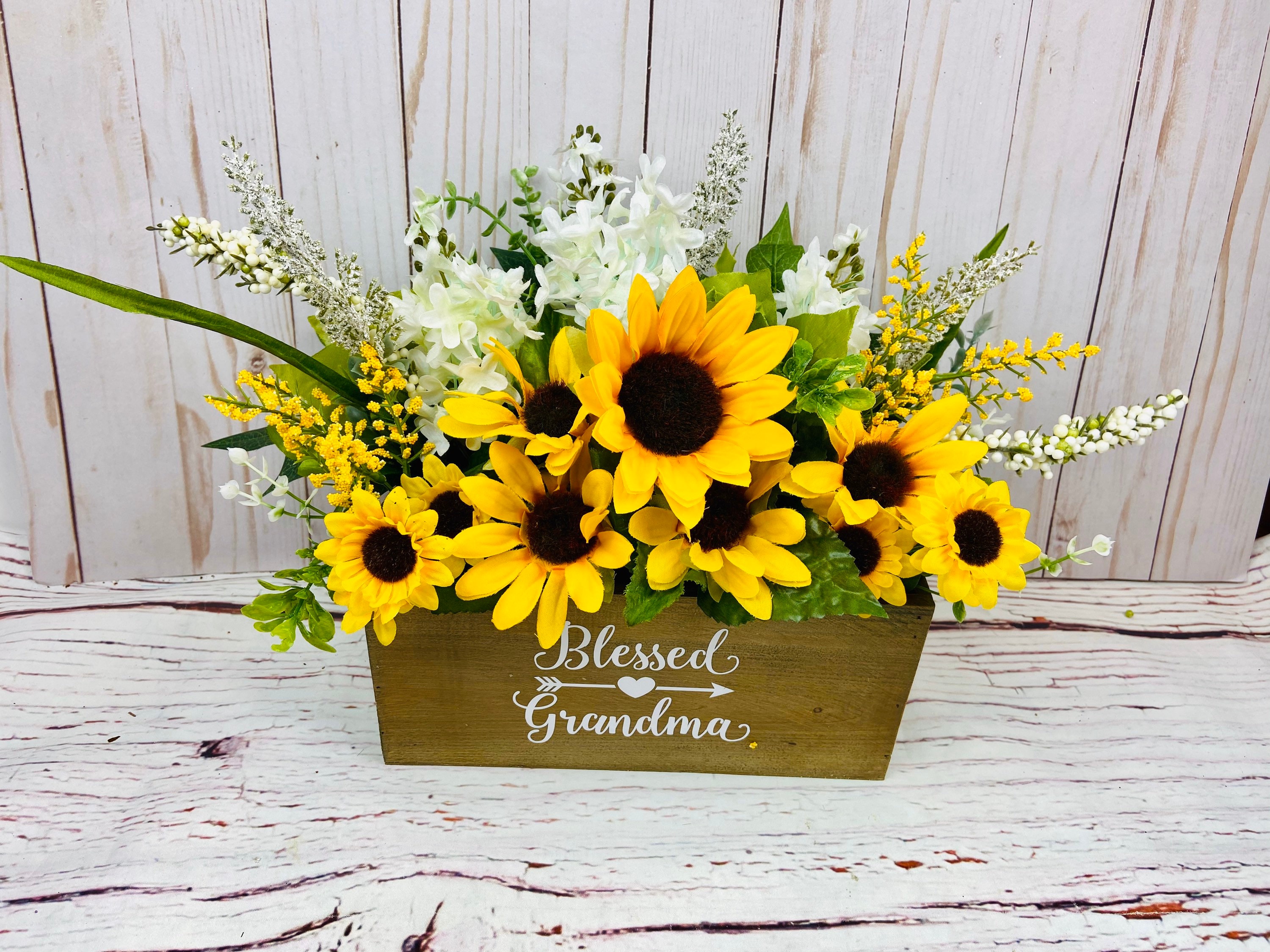 Sunflower Gift for Grandma Sunflower Basket Sunflower Floral | Etsy
