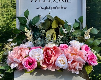 Flower Box Welcome Sign, Flower Sign, Wedding Welcome Sign, Floral ...