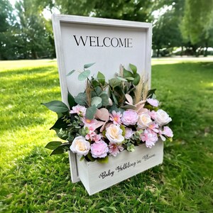 Flower Box Welcome Sign, Flower Box Sign, Welcome Sign Wedding Flower ...