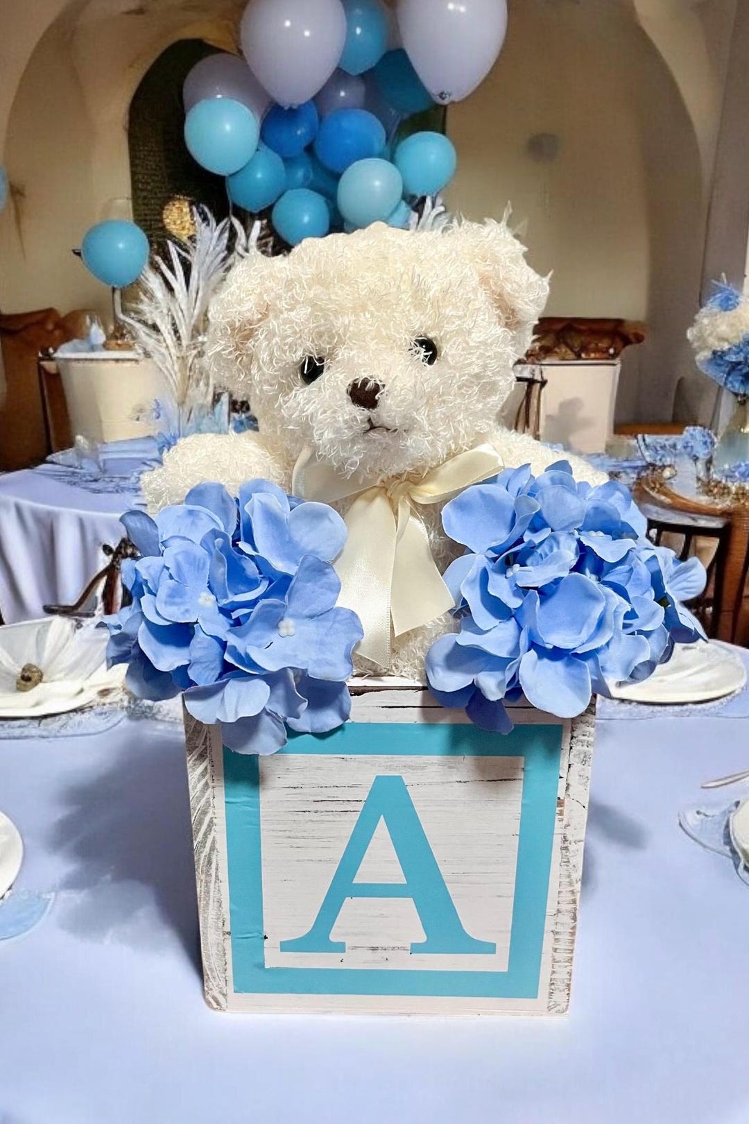 Teddy Bear Baby Shower Centerpiece, Baby Shower Centerpiece Boy, Baby ...