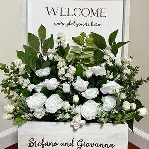 Flower Box Welcome Sign With Floral Arrangement - Etsy