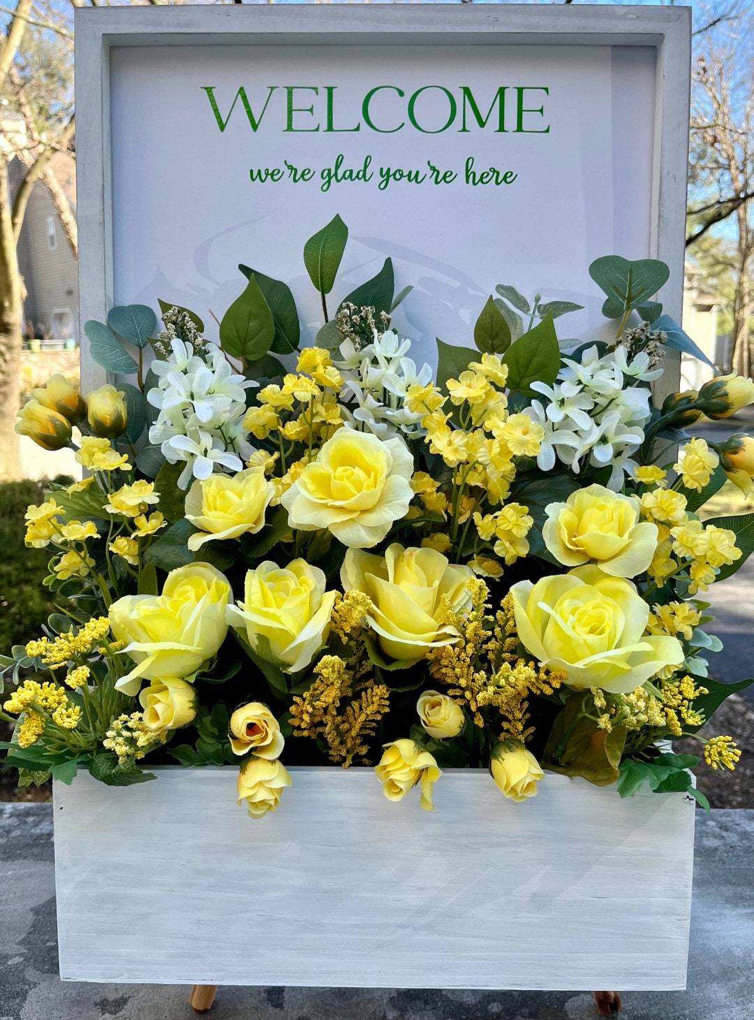 Custom Flower Box Welcome Sign, Flower Box Sign, Personalized Event ...