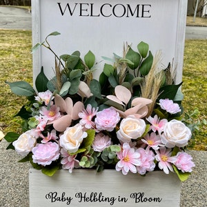 Flower Box Welcome Sign, Welcome Sign With Flower Box, Floral Box ...