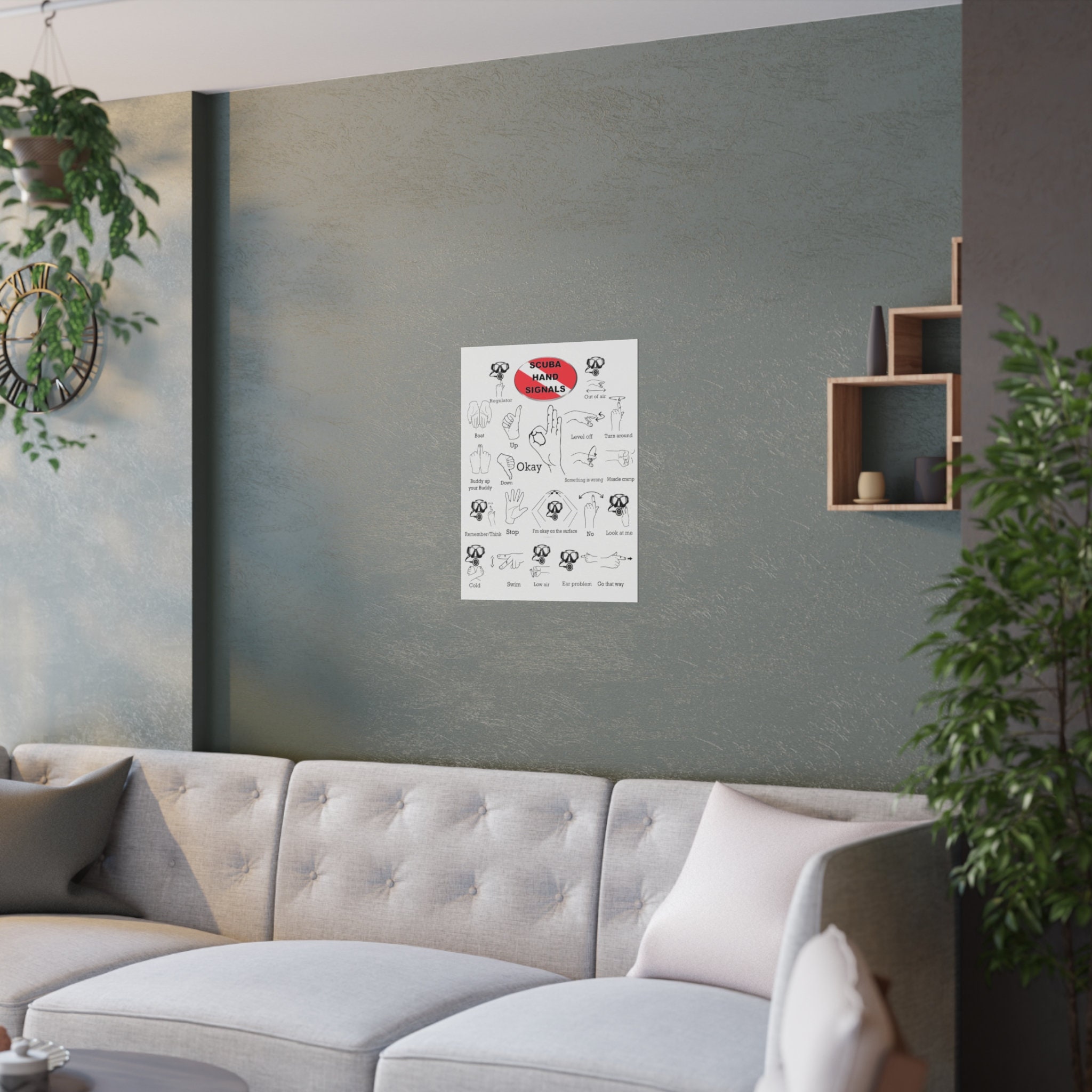 Scuba Hand Signals Poster 4 Sizes Horizontal or Vertical Underwater ...
