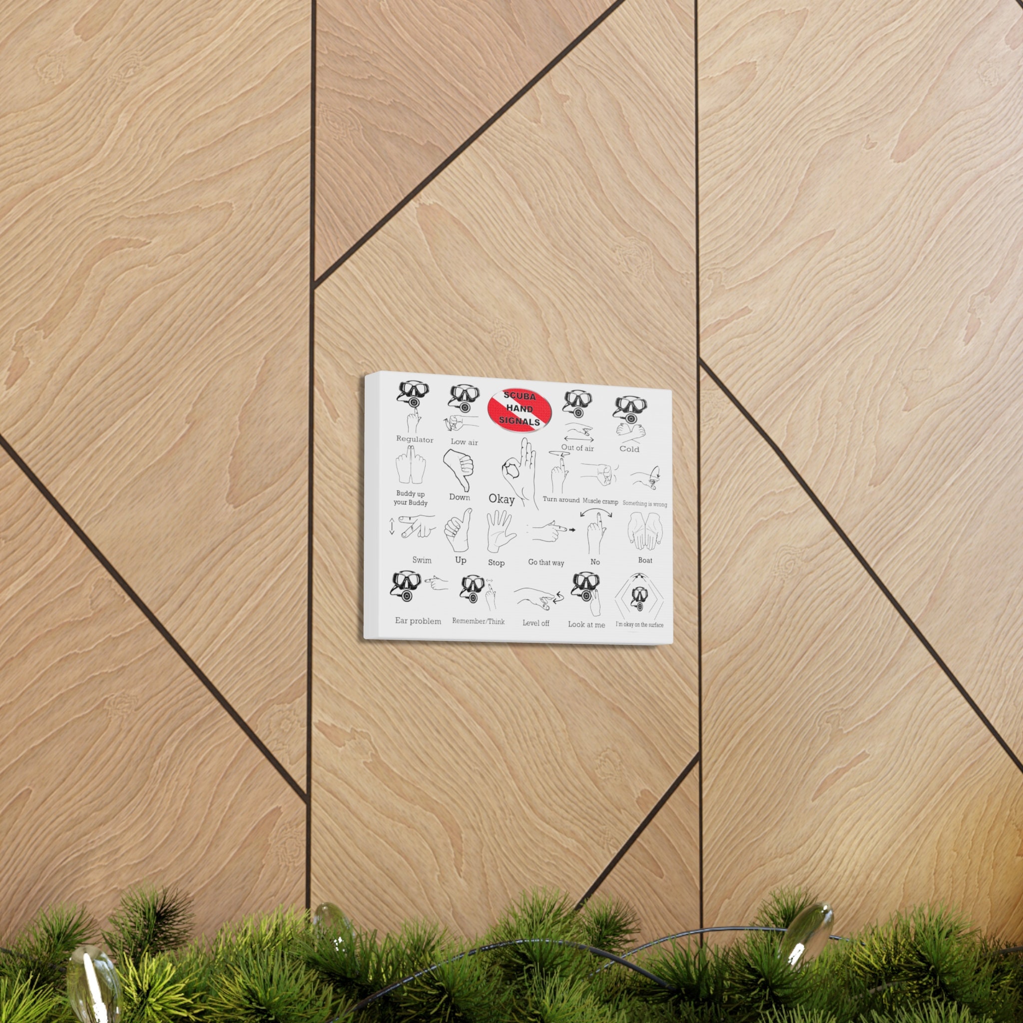 Scuba Hand Signals Canvas Gallery Wrap 10 X 8 Scuba Hand Signals Art ...