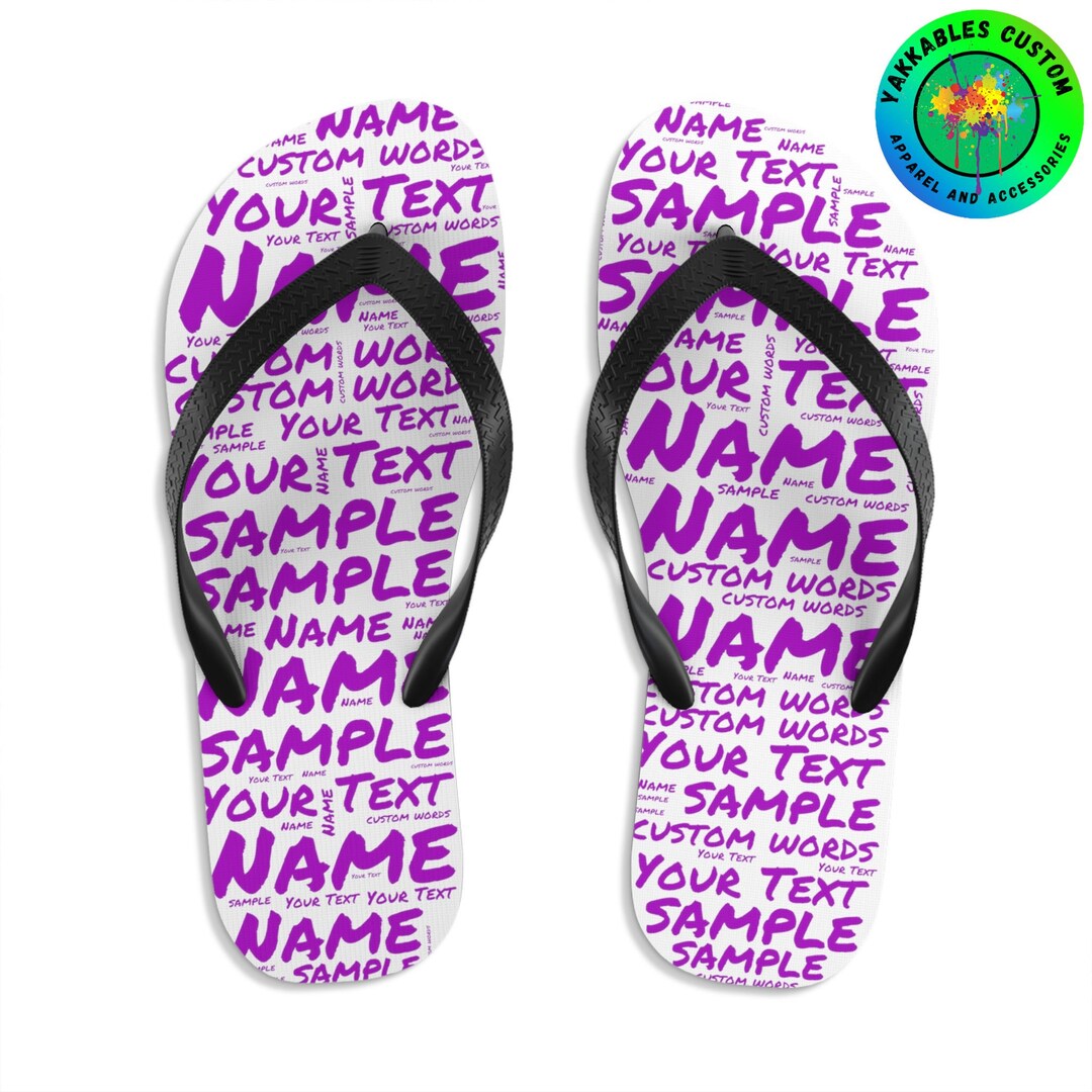 Personalized Custom Printed Flip Flops Personalized Flipflops Custom ...