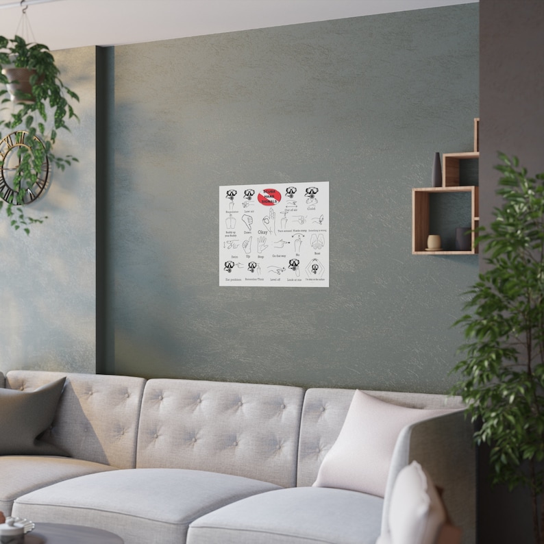 Scuba Hand Signals Poster 4 Sizes Horizontal or Vertical Underwater ...