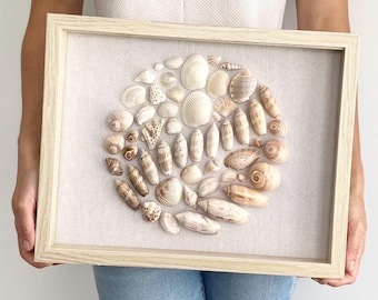 Pink Heart Mosaic Shell Shadow Box Art With Glass Enclosure - Etsy